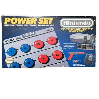 Nintendo NES Power Set Complete in Box System Pad Zapper and 4 ...
