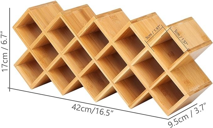 Criss-Cross 18-Jar Bamboo Countertop Spice Rack Organizer, Kitchen ...