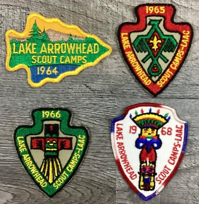 Lot 4 Patches BSA 60s Lake Arrowhead Scout Camps LAAC 1964 1965 1966 ...