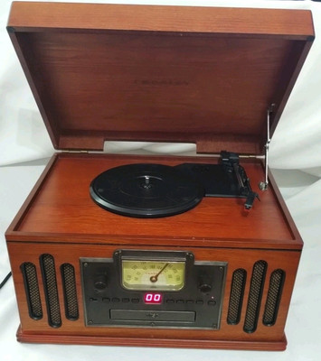 Crosley CR704 Record Player Director CD Cassette Turntable AM/FM Radio ...