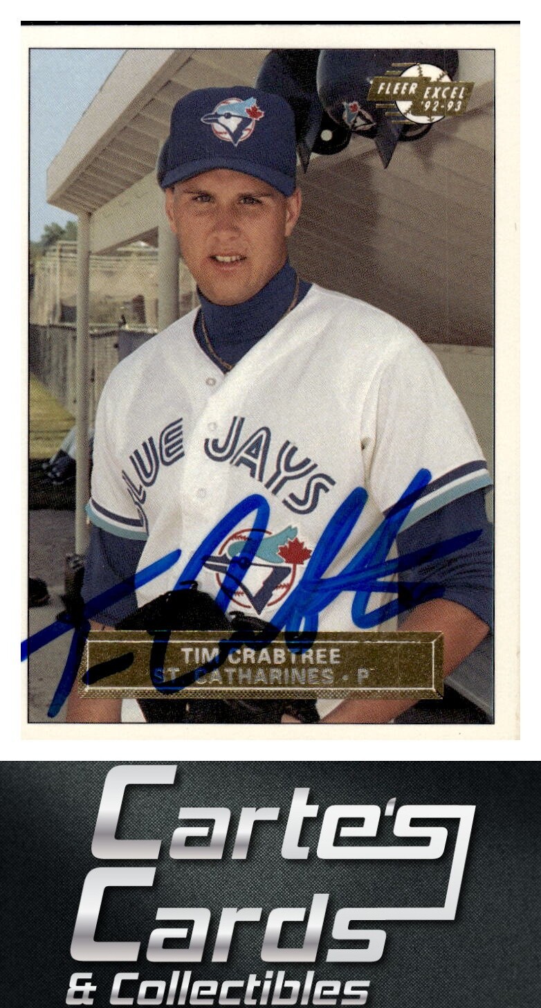 Tim Crabtree 1992 Fleer Excel #240 Blue Jays TTM/IP Signed Autographed ...