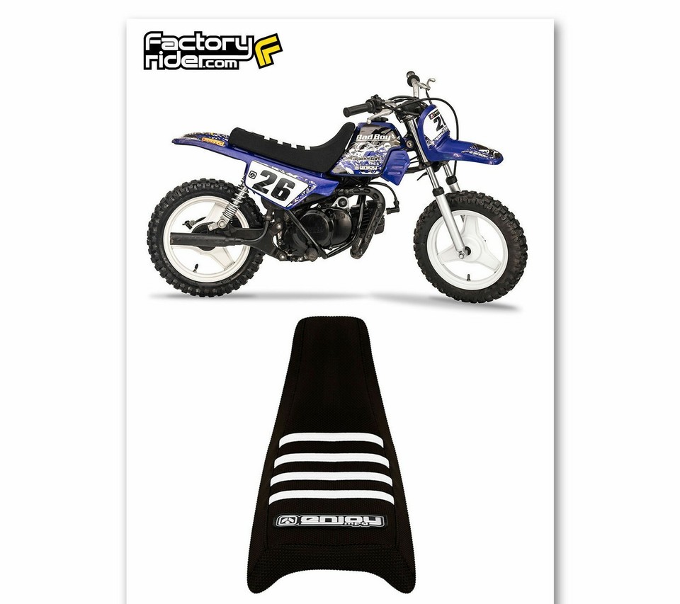 Yamaha PW 80 PW80 Seat Cover High Traction Gripper ALL BLACK / WHITE ...