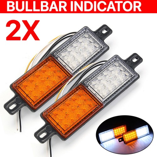 LED Bullbar Indicator Lights Front Park DRL Amber White For ARB TJM ...