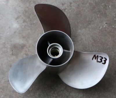196350-09780 Yanmar 28P Stainless 3 Blade Rear Prop RH 13-3/4" x28 ...