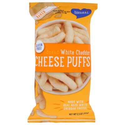 Puff Di Formaggio Cheddar Bianco Cotti 5.5 Oz (Confezione Da 12) Di ...