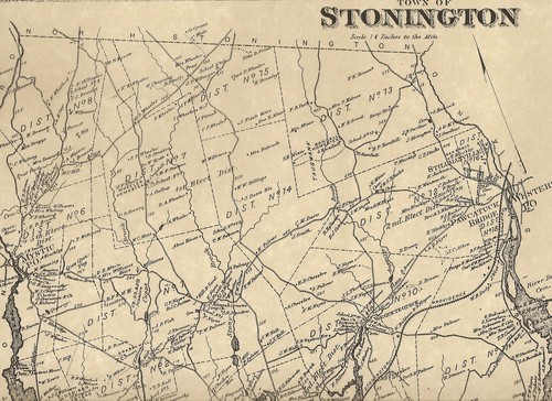 Stonington CT 1868 Map with Homeowners Names Shown | eBay