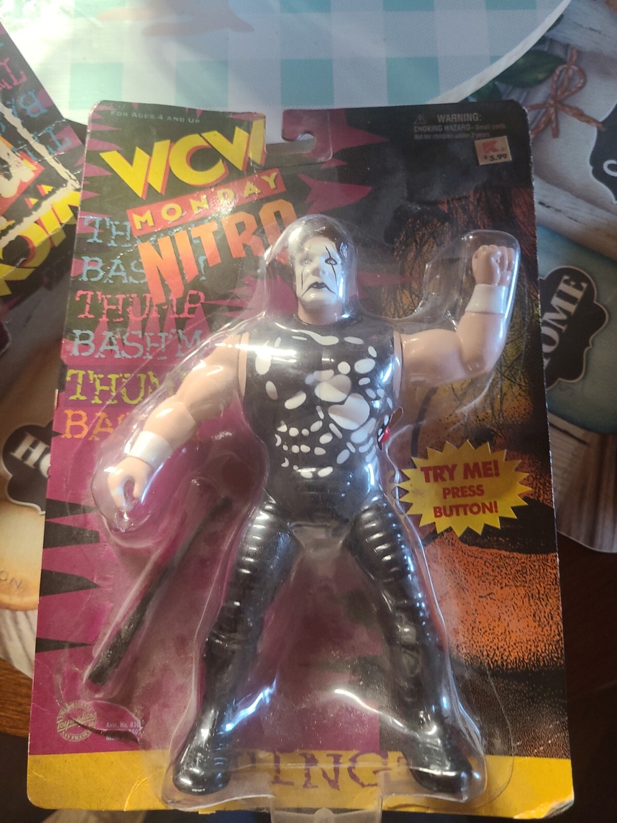 Vtg WCW Sting Monday Nitro Action Figure Vibrating with Bat OSFTM NIP ...