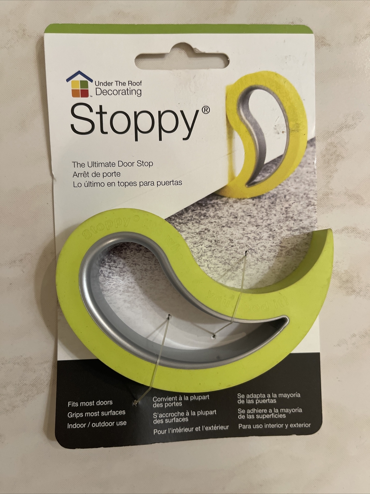 Stoppy Universal Door Stop Lime Green Colors fits most door indoor ...