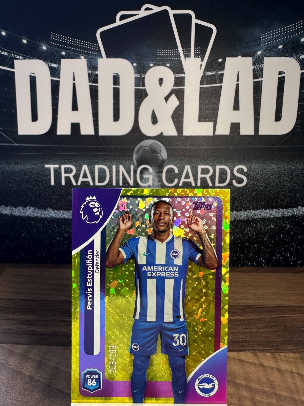 Topps Premier League 2026 Pervis Estupinan Brighton Yellow Parallel 206 ...