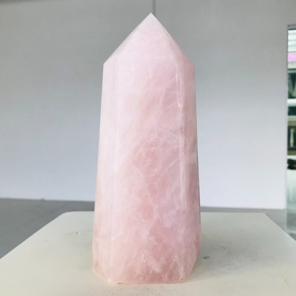 1745g Natural Pink Rose Quartz Crystal Obelisk Mineral specimen Healing ...