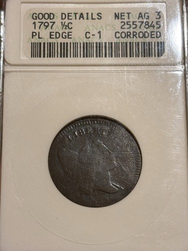 1797 Half Cent C-1 Old Anacs Soapbox Holder Net AG3 Good Details | eBay