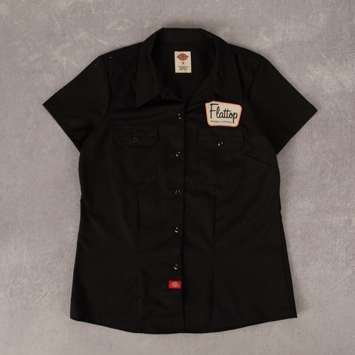 Dickies Vintage Flattop Pizza & Pool Workwear Shirt S Women's Black ...