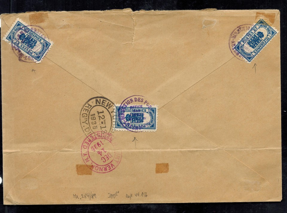1935 Luxembourg Registered Cover to USA # B67-B72 complete set | eBay