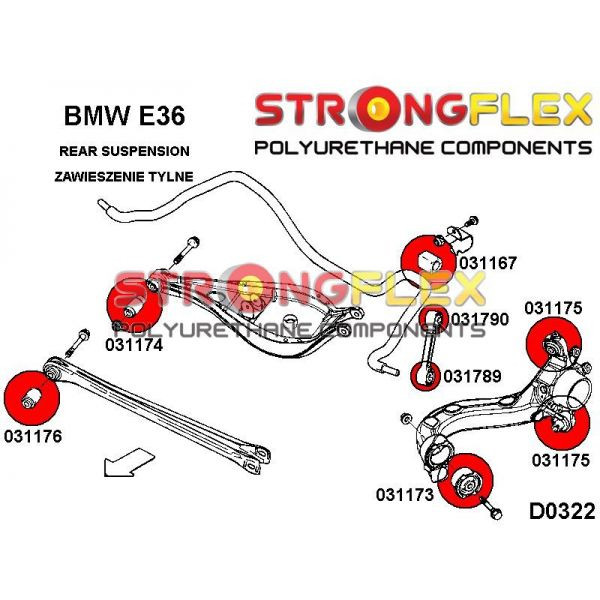 BMW E36 E46 E85 E86 - bras arrière Silentbloc SPORT OEM 33326770786 ...