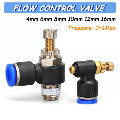 Nylon Pneumatic L SHAPE FLOW CONTROL VALVE push-fit hose tube airline ...