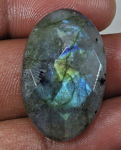 25Cts. Natural Rare Multi Flash Labradorite Cut Oval Loose Gemstone B ...