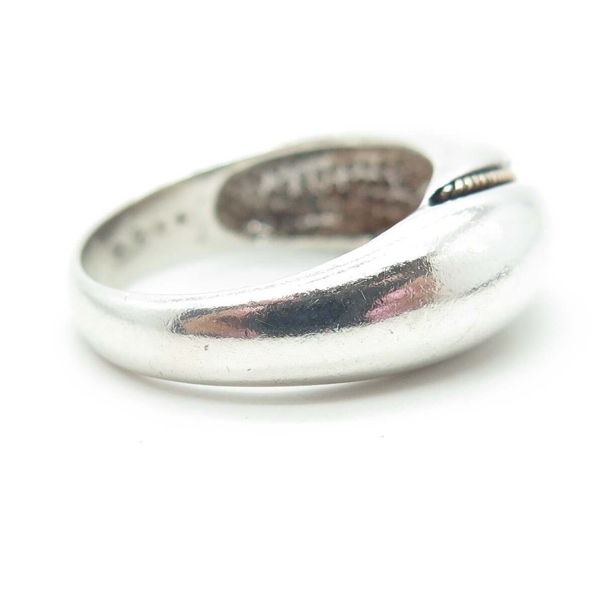 925 Sterling Silver / 10K Gold Vintage Twisted Accent… - Gem