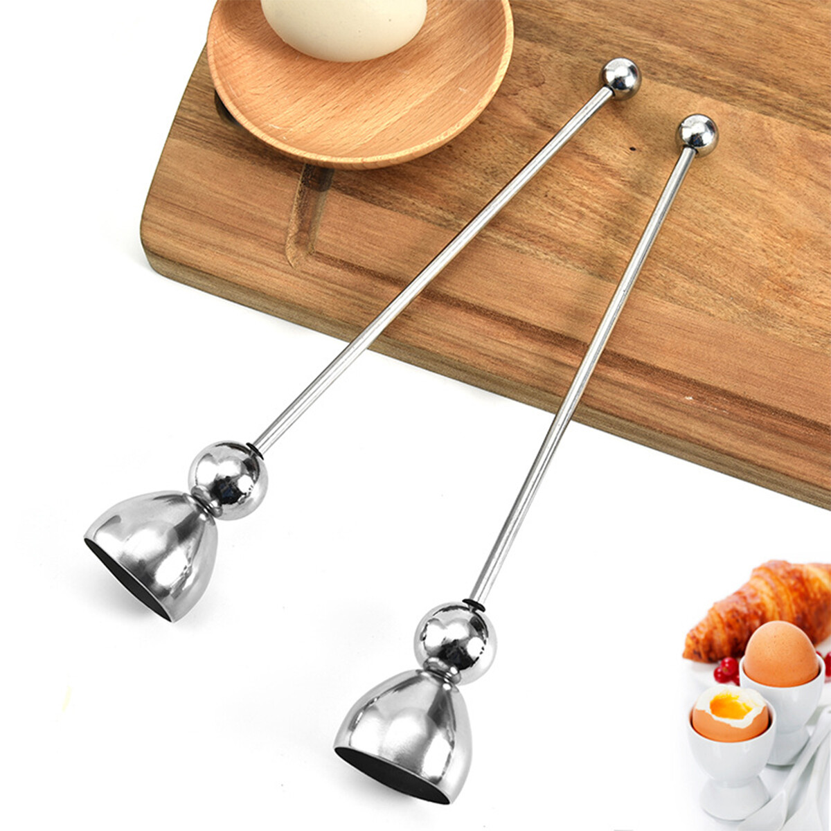 Egg Shell Opener Stainless Steel Topper Cutter Cracker Knocker Kitchen ...