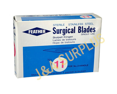 Genuine FEATHER Sterile Surgical Blades #11 Stainless Steel 2976#11 ...
