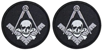 Masonic Skull Logo Widows Son Freemason Patch - 2PC iron on sew on 3"x3" | eBay