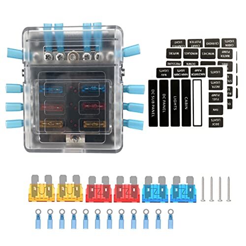 6 Way Fuse Block 12v 32vautomotive Fuses Block With Negative Busbar ...