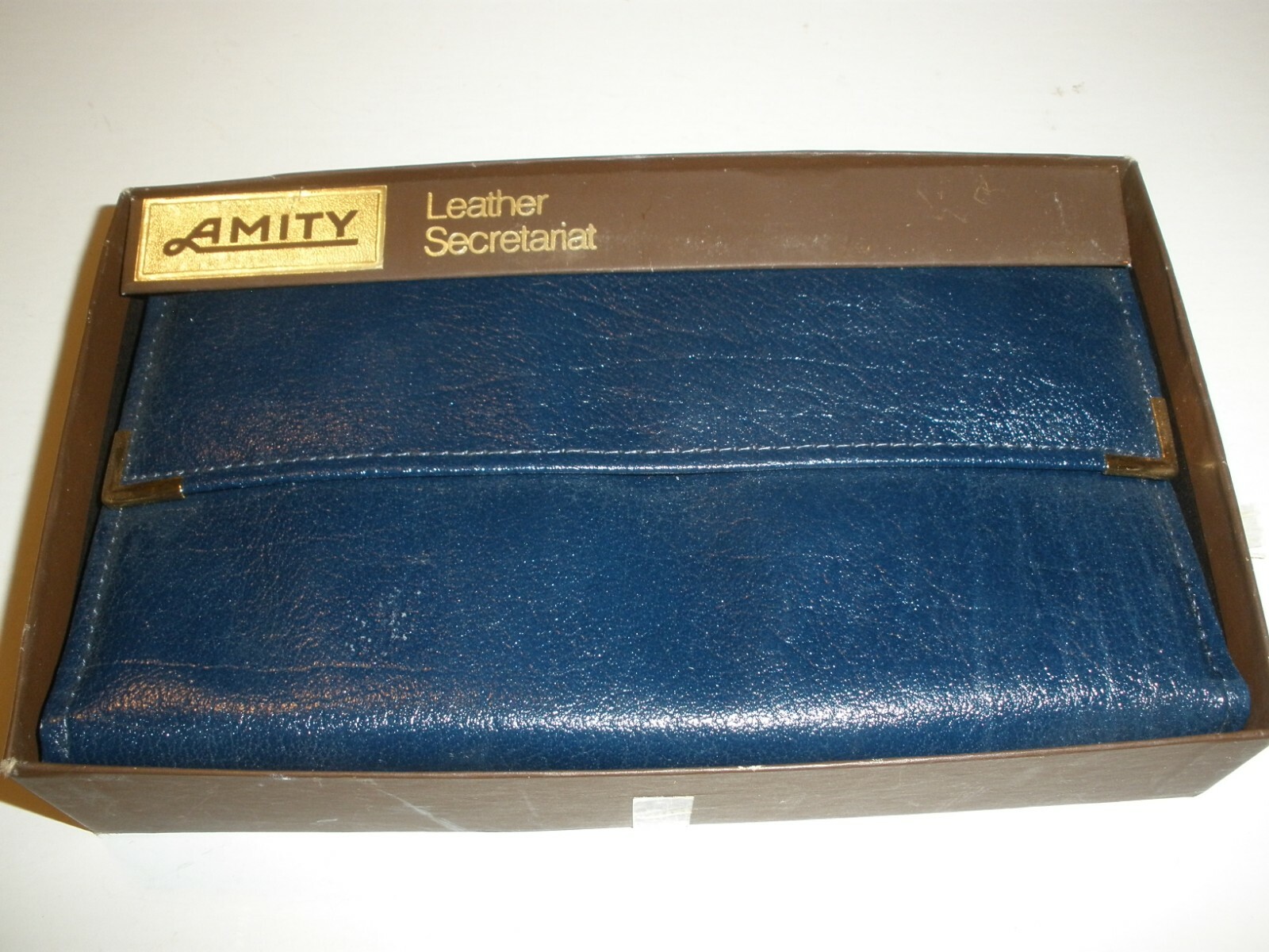 NEW Vintage Amity Leather Secretariat Wallet 7" x 4" Blue | eBay