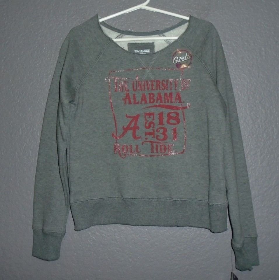 PRO EDGE Alabama Crimson Tide Long Sleeve SWEATSHIRT GIRL'S XS, MEDIUM ...
