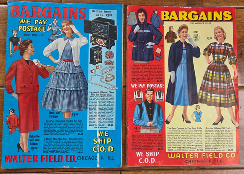 LOT of 2 1950's BARGAINS Fashion Catalogs Walter Field Co. Chicago ILL ...