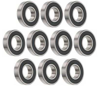 606 2RS 6mm Ball Bearing aka 6062RS or 606-2RS. 6mmX17mmX6mm Pack of 10 ...