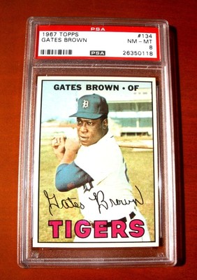 1967 Topps #134 Gates Brown DETROIT TIGERS ~ PSA 8 | eBay
