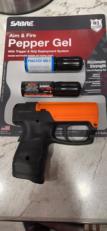 Aim and Fire Pepper Gel with 15-Foot Range & Grip Safety - Ultimate ...