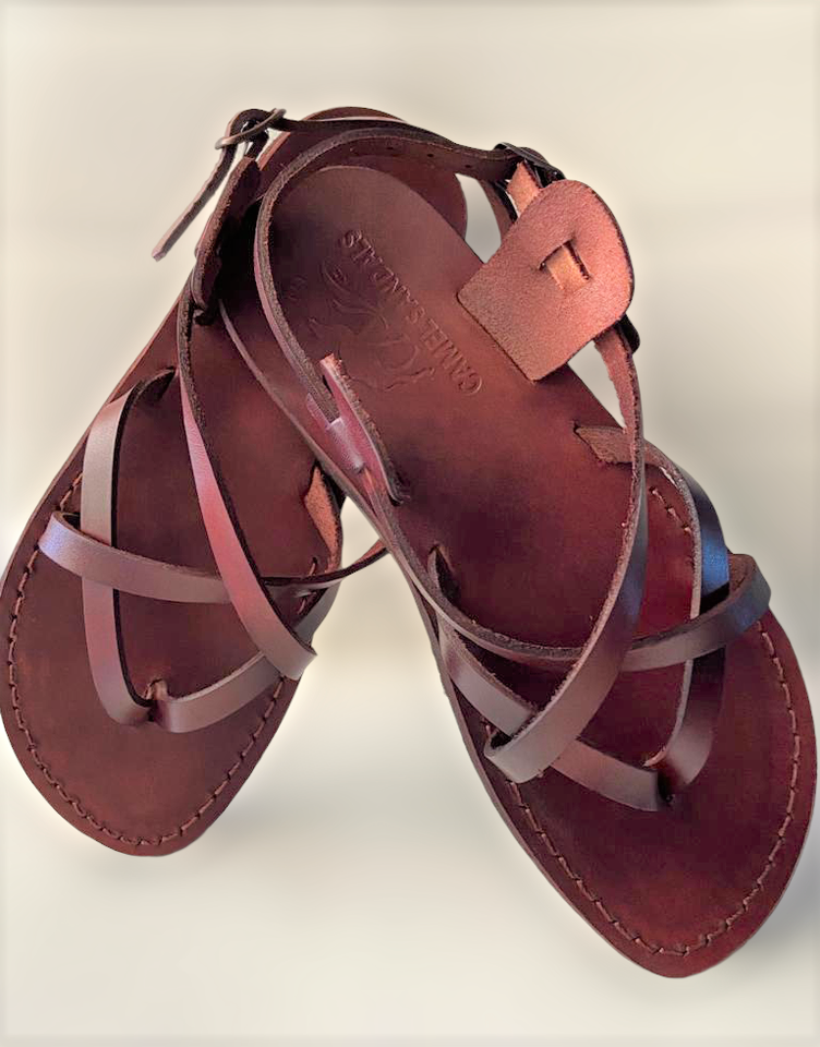 Leather Brown Roman Gladiator Jesus Sandals Strap Handmade US (5-15) EU ...