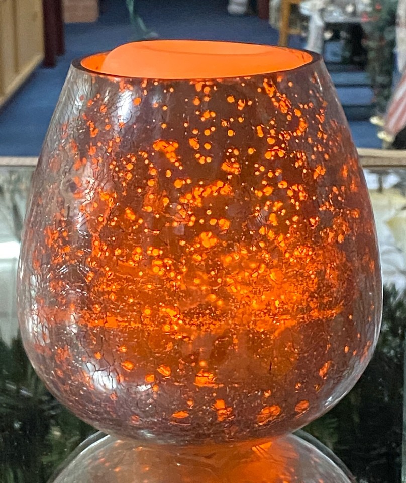 ICY BLUE TINTED SNOWFLAKE GLASS CANDLE Holder NEW One Hundred 80 ...