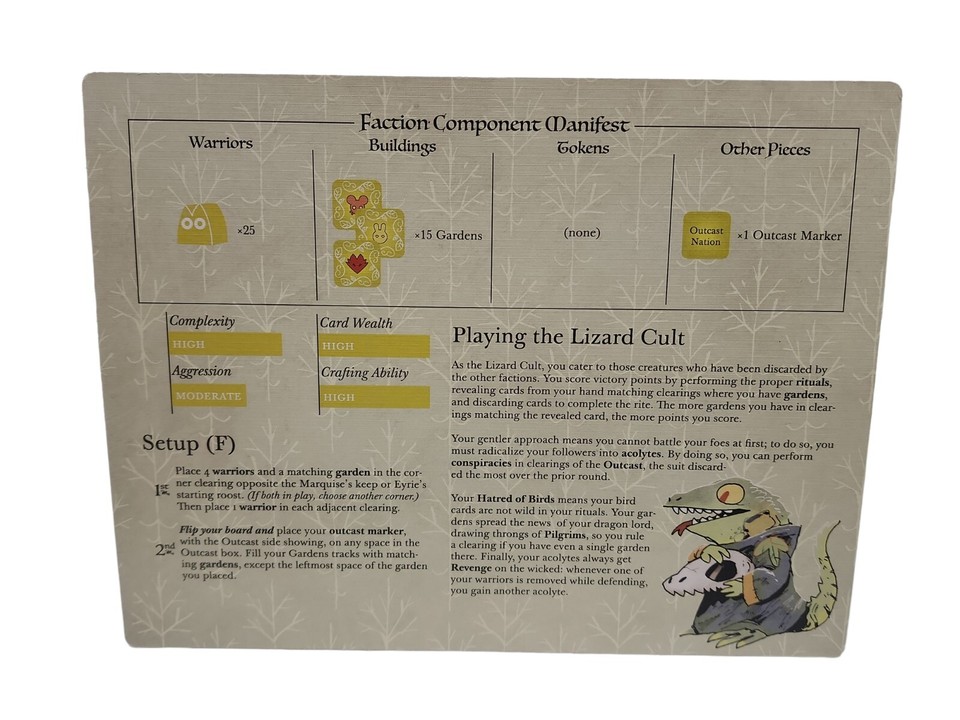 4 Replacement Faction Boards from Root the game A Game of Woodland ...
