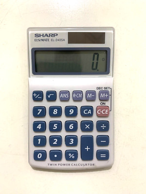 Sharp Calculator ELSI MATE EL-240SA Twin Power Solar Powered Desktop ...