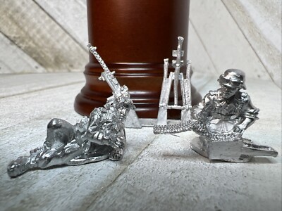 Warlord Afrika Korps MMG Team Miniatures Metal Pair Gunner Team | eBay