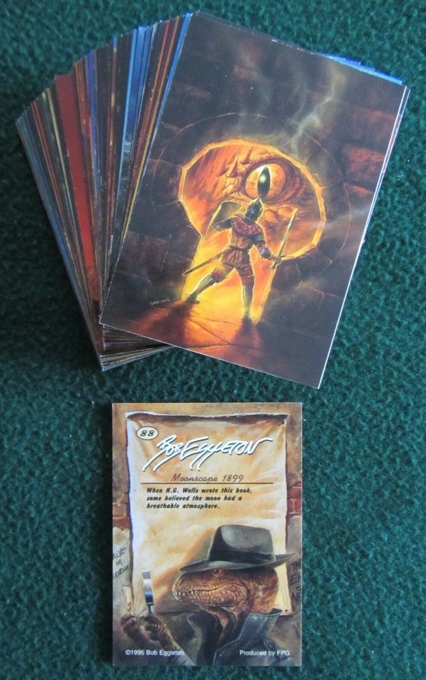 SIGNED~THE FANTASY ART OF BOB EGGLETON SEALED PACK + 80 OF 90 TRADING ...