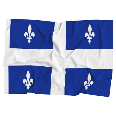 3x5 ft Quebec Flag - Canadian Province of Quebec Flags Polyester Banner ...