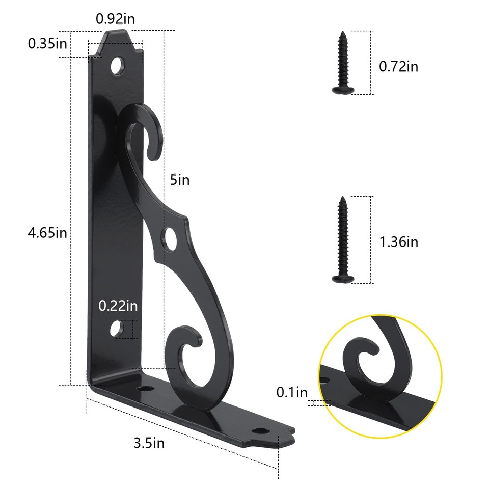 HOME MASTER HARDWARE 5 inch Shelf L Brackets Decorative Shelf Brackets ...