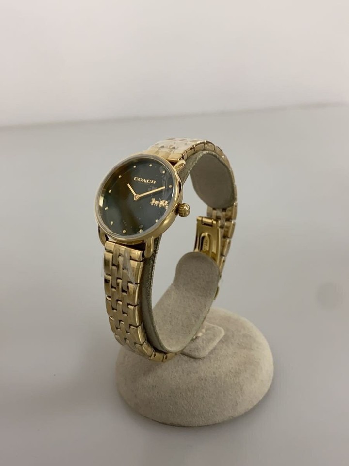 COACH Quartz Analog Green Dial Gold Stainless Steel Near Mint JAPAN | eBay