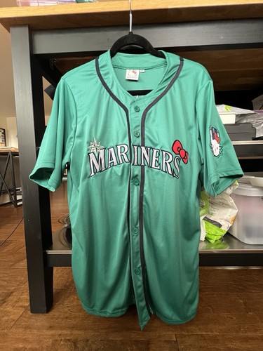 Hello Kitty Mariners Exclusive 50th Anniversary Baseball Jersey Adult ...