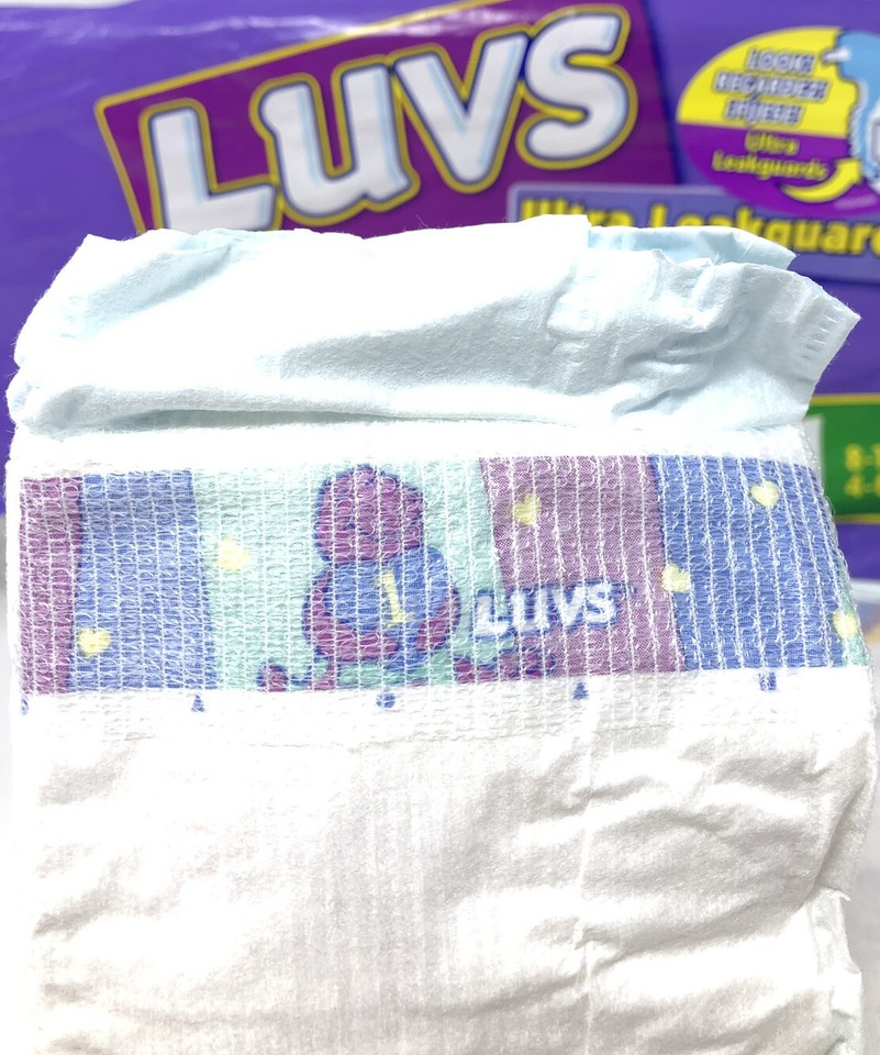 HUGE LOT (36) Luvs Vintage 2002 Size 1 Barney Diapers New Open Original ...
