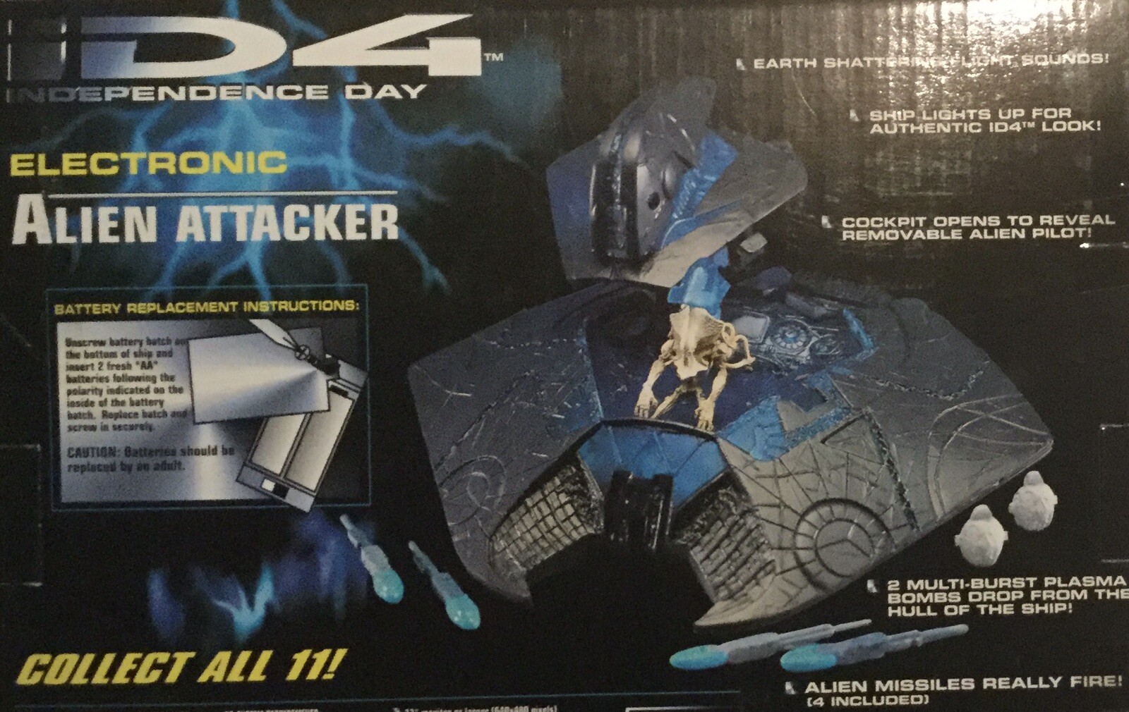 Independence Day ID4 ELECTRONIC ALIEN ATTACKER Try Me Sounds Item ...