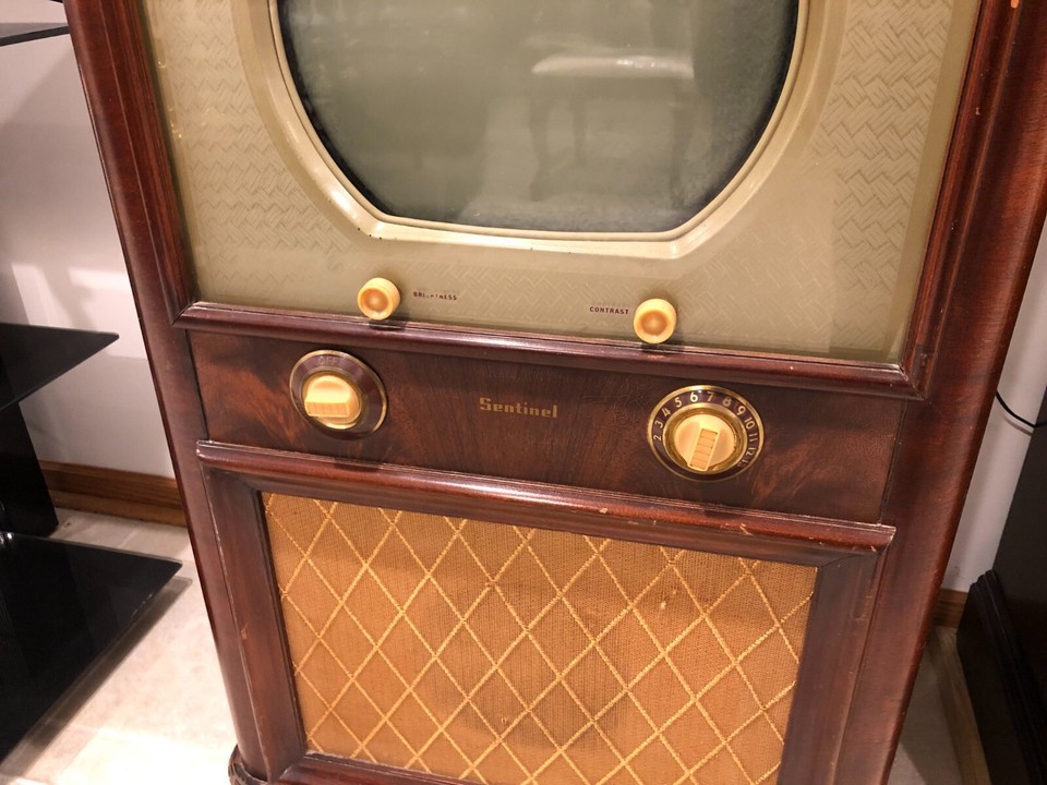1949 B/W 12" 415CV Sentinel Mahogany Console Television Set | eBay