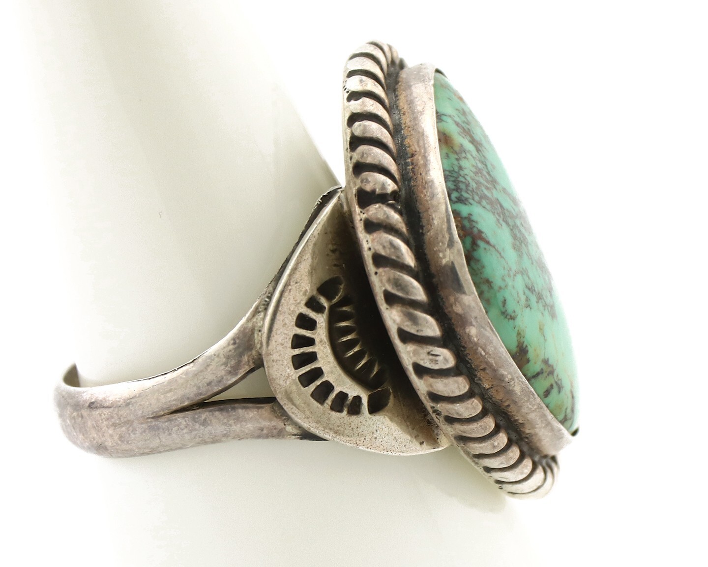 Navajo Handmade Ring 925 Silver Spiderweb Turquoise Signed Native ...