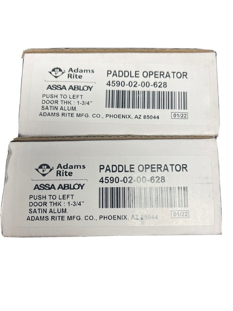 2x Adams Rite 4590-02-00-628 Deadlatch Paddle LH Satin Aluminum for ...