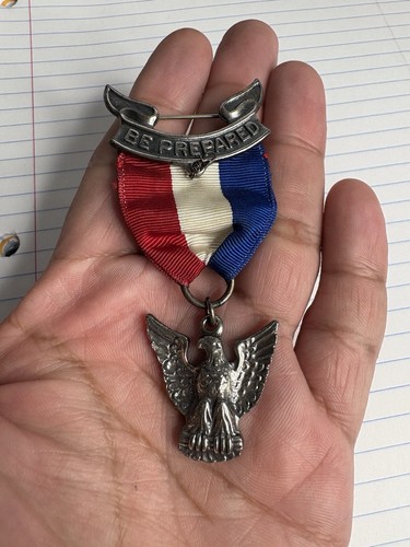 Vintage Boy Scouts Of America Sterling Silver Eagle Scout Award **AS-IS ...