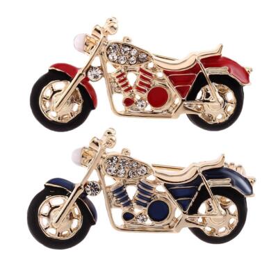 Fashion Crystal Enamel Motorcycle Brooch Pin Motorbike Breastpin ...