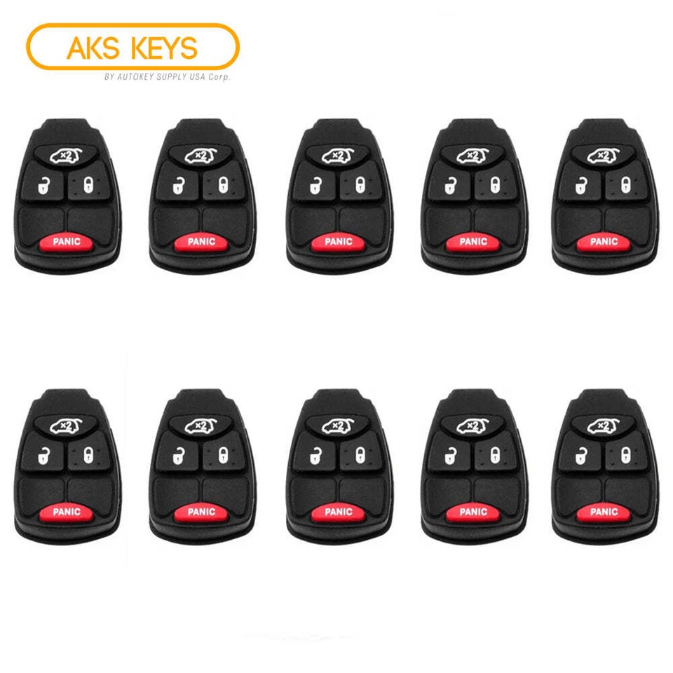 Remote Key Fob Accessory Rubber Pad 4 Buttons Compatible with Chrysler ...