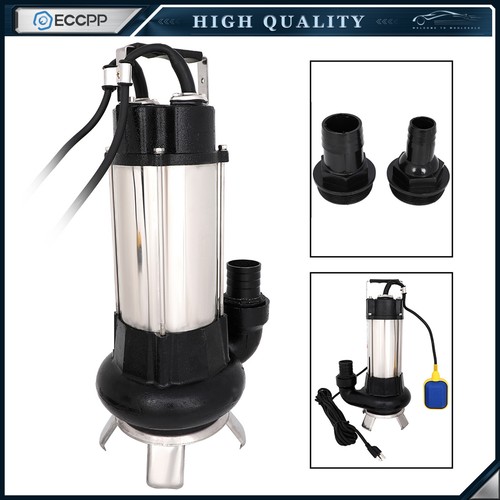 6340GPH 1.5HP Sump Pump Industrial Sewage Cutter Grinder Cast iron ...